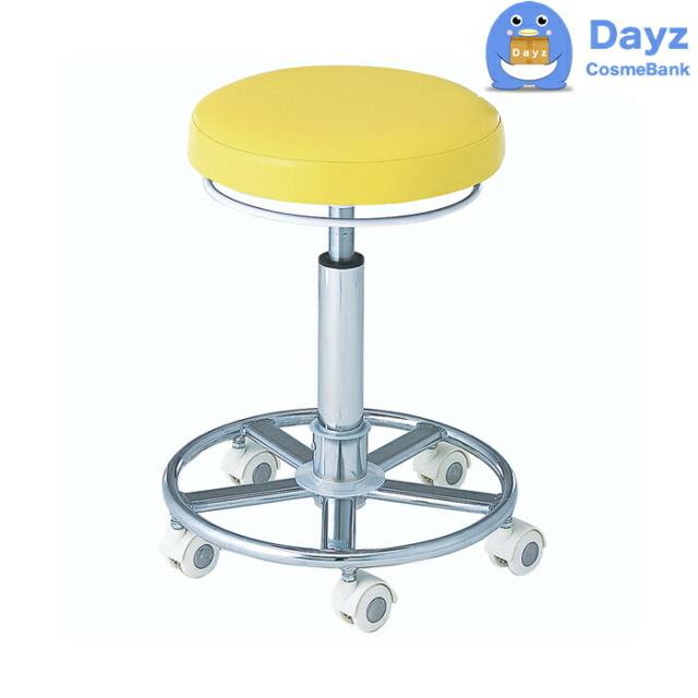 スターカッティングチェア ホワイトキャスター　イエロー　｜　カットチェアー 椅子 定番品　｜　キャンセル・返品不可商品