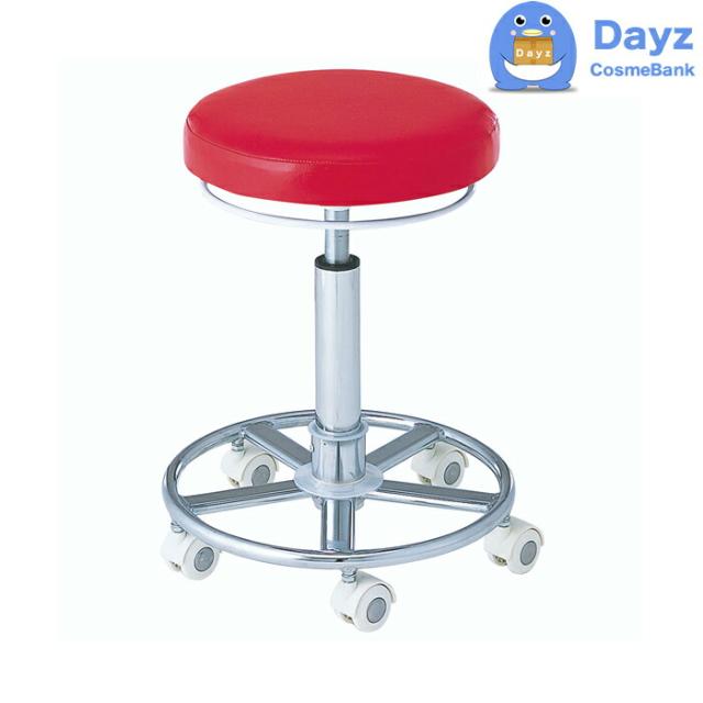 スターカッティングチェア ホワイトキャスター　レッド　｜　カットチェアー 椅子 定番品　｜　キャンセル・返品不可商品