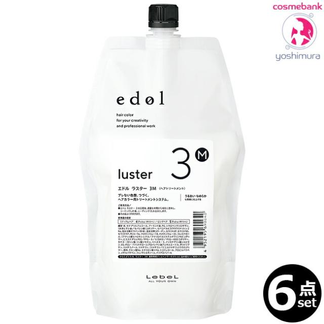 【６点セット・送料無料！一部地域対象外】ルベル エドル ラスター 3M 800mL うるおい・なめらか｜リフィル・つめかえ用・カラーヘア専用トリートメントシステム・ヘアサロン技術者専用