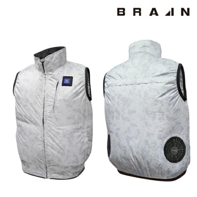 BRAIN ブレイン 胸スイッチ 12V空調ベスト 裏チタン 服のみ MESH-BR-1202-1
