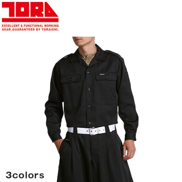 寅壱 ショートオープン 2530-146 |  長袖シャツ 作業用 通気性 吸汗速乾 メンズ スタイリッシュ  ワークウェア