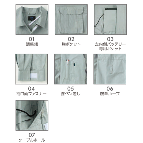 空調服(R)】綿薄手脇下マチ付き 空調服(R)（服のみ単品）品番KU91900