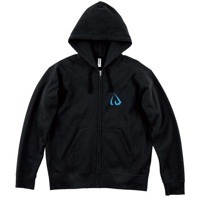 ID one (アイディーワン) ドライ裏フリースジップパーカー 10oz Are you happy? ホワイト / ブルー Blue / White ブラック Black