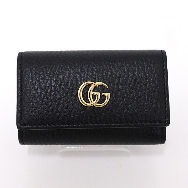 グッチ GUCCI ダブルG 6連 キーケース レザー 456118 ブラック 未使用