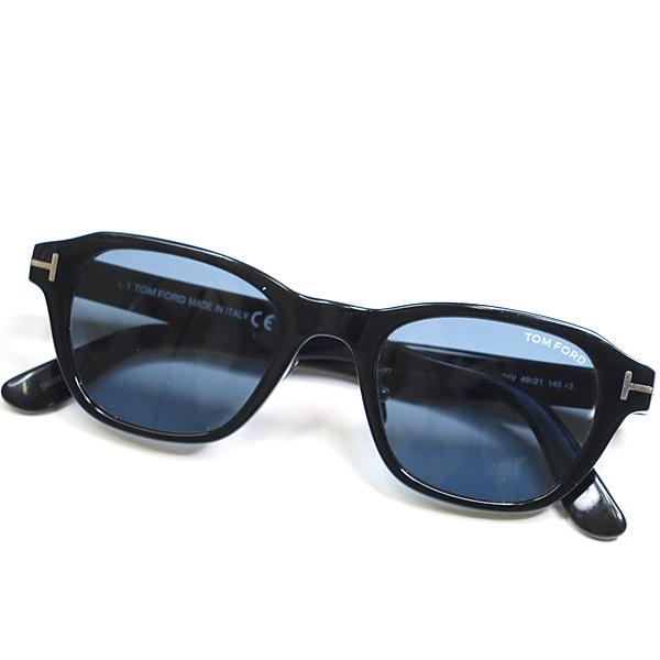 トムフォード サングラス  TF-960-D 01V ブラック/ブルー 49□21 145 ウエリントン【中古】