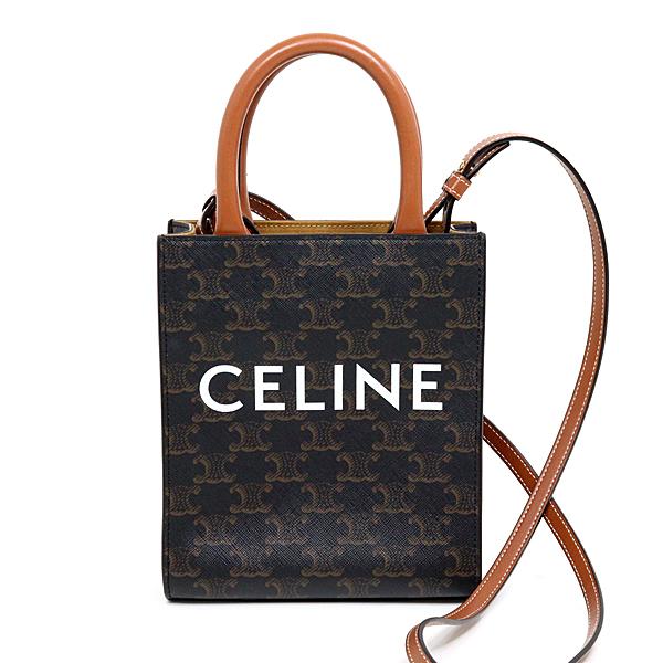 セリーヌ CELINE ミニ バーティカル トリオンフ キャンバス 194372 ショルダーバッグ カーフスキン【中古】Aランク