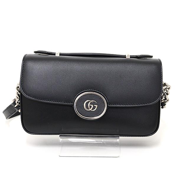 GUCCI グッチ プチ GG ミニ ショルダーバッグ ブラック レザー 739722 3WAY Sランク【中古】