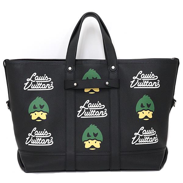 ルイ ヴィトン LOUIS VUITTON トロリートート LV スクエアード NIGOコラボ 2WAYバッグ レザー M59373 ブラック 未使用品