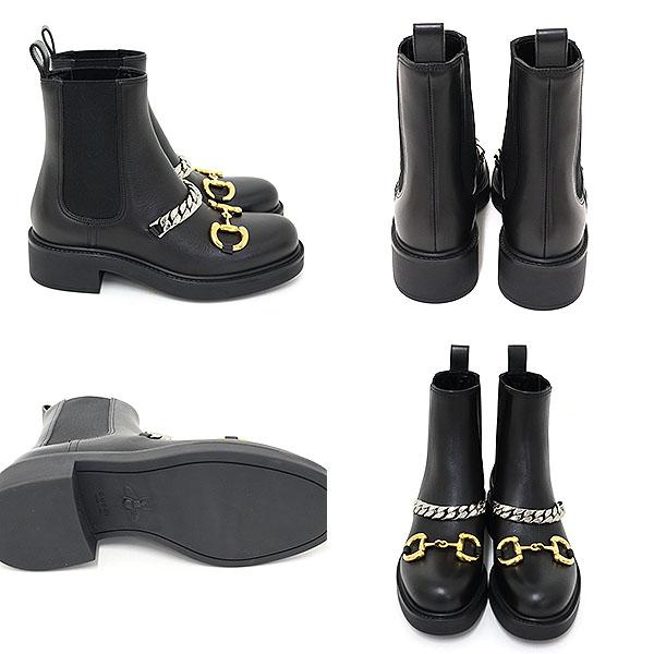 グッチ ホースビット チェーン付き チェルシーブーツ ブラック 35 22.0cm 670393 サイドゴアブーツ 未使用品