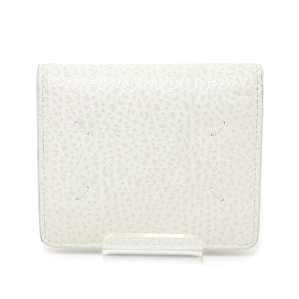 メゾン マルジェラ 4ステッチ 二つ折りウォレット ライトグレー カーフレザー S56UI0140 財布 Sランク【中古】