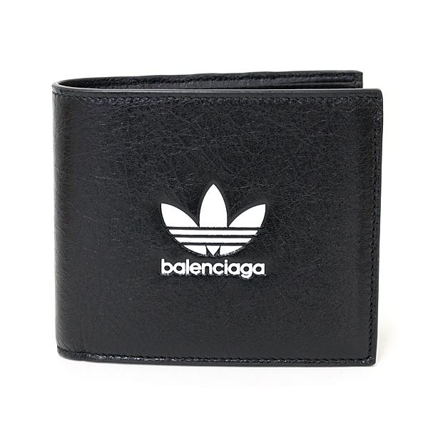 バレンシアガ×アディダス BALENCIAGA×ADIDAS コラボ 二つ折り財布 721898 ブラック ホワイト 未使用品