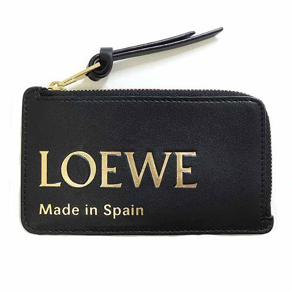 ロエベ LOEWE カードホルダー フラグメントケース ケース シャイニーナパカーフスキン CLE0Z40X01 ブラック 【中古】Sランク