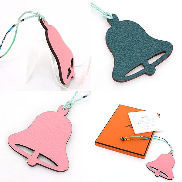 エルメス HERMES プティアッシュ ベル ピンク系×ダークグリーン系