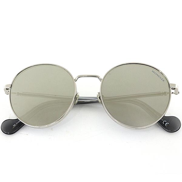 モンクレール MONCLER サングラス ミラーレンズ ML0146 16C 53□20 150 3 グレー系 シルバー金具【中古】Aランク