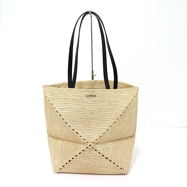 ロエベ LOEWE パズルフォルド トート ミディアム ラフィア ナチュラル トートバッグ A779G50X08 未使用品