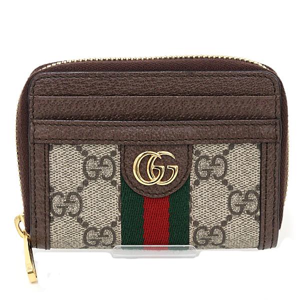 グッチ GUCCI オフィディア カードケース ウォレット GGスプリームキャンバス 658552 ベージュ/エボニー ブラウン 未使用品