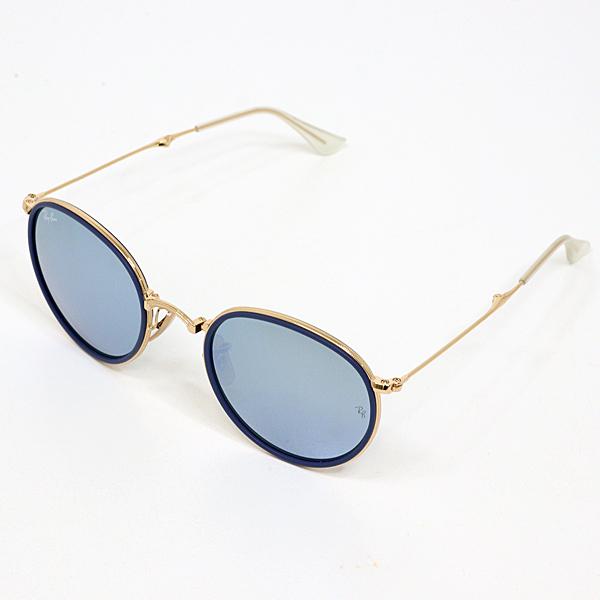 Ray-Ban レイバン サングラス RB3517 51□22 折りたたみ ボストン型 ブルー系【中古】Aランク