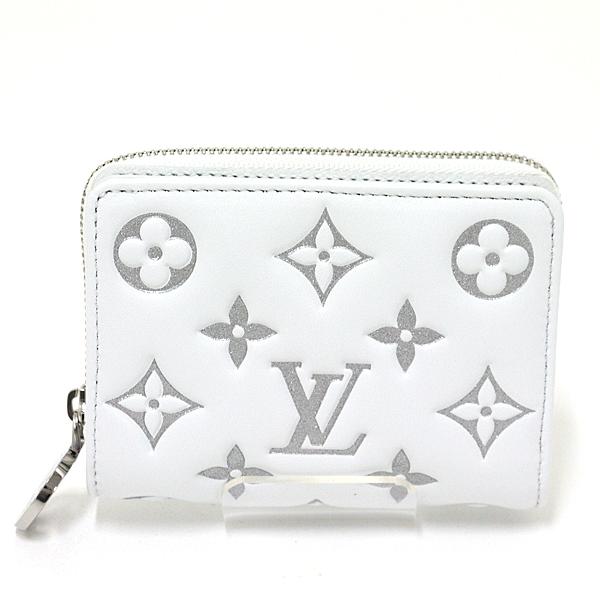 ルイヴィトン LV SKI ポルトフォイユ・ルー ラムレザー ホワイト エンボス 二つ折り財布 M12153 Sランク【中古】