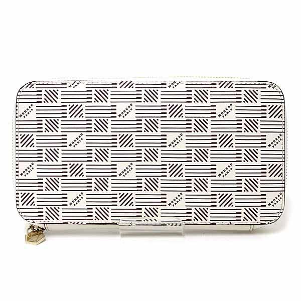MOREAU PARIS モローパリ CONZIP LRGPRCALFCHCH コンチネンタル ジップ ウォレット ラウンドファスナー長財布 ホワイト 【中古】S