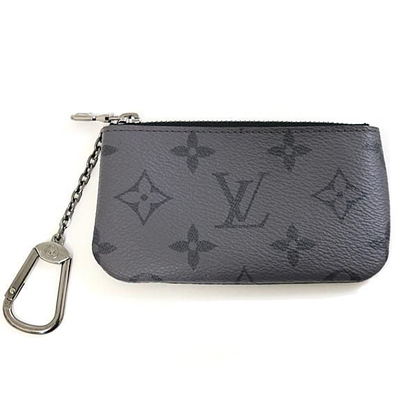 ルイヴィトン LOUIS VUITTON ポシェット・クレ ケース キーリング M80905 ブラック シルバー金具【中古】Sランク