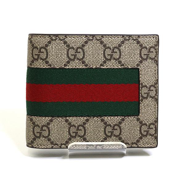 グッチ GUCCI 二つ折り コンパクト ウォレット 779854 GGスプリーム 財布 アウトレット 未使用品