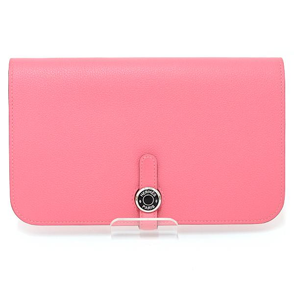 エルメス HERMES ドゴン GM エバーカラー ピンク系 Y刻印(2020年製) ドゴン デュオ 長財布 Sランク【中古】