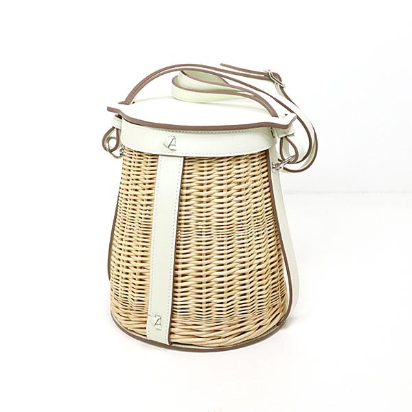 HERMES エルメス ファーミングピクニック クレ スイフト 柳 カゴバッグ B刻印 シルバー金具 未使用品 【代引不可】