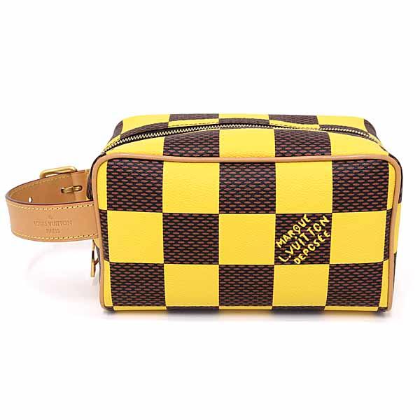 ルイ ヴィトン LOUIS VUITTON  ロッカー ドップ・キット ダミエ・ポップ ハンドバッグ N40567 イエロー ブラウン 【中古】Sランク