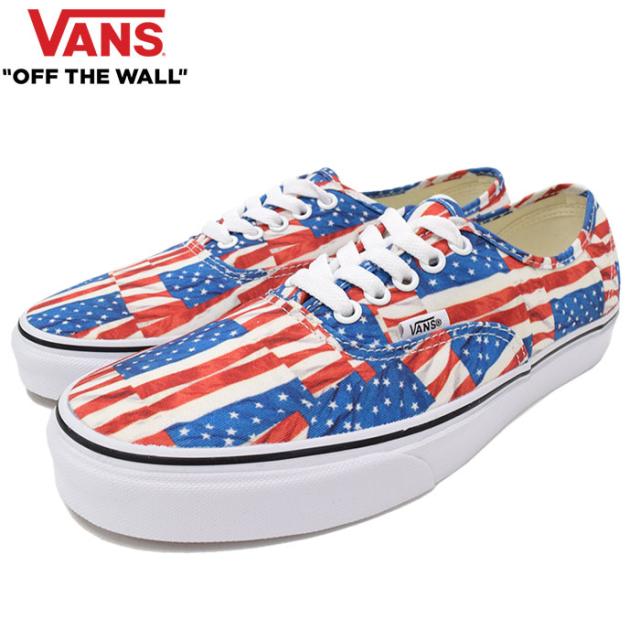 バンズ VANS スニーカー メンズ 男性用 オーセンティック Red/True White フリー フラッグ ( vans VN-0004MKIE7 Authentic Free Flag ローカット SNEAKER MENS・靴 シューズ SHOES ヴァンズ )