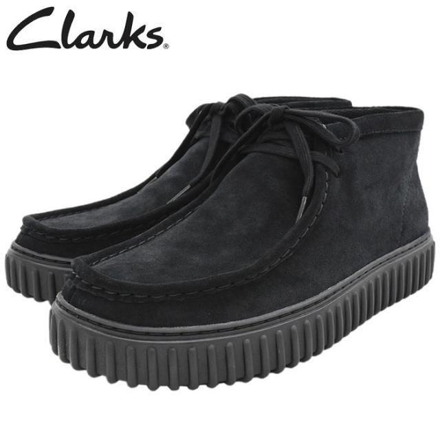 クラークス CLARKS ブーツ メンズ 男性用 トーヒル ハイ Black Suede ( clarks Torhill Hi BOOTS 厚底 モカシン ブラック 黒 メンズ靴 シューズ SHOES 26173664 )