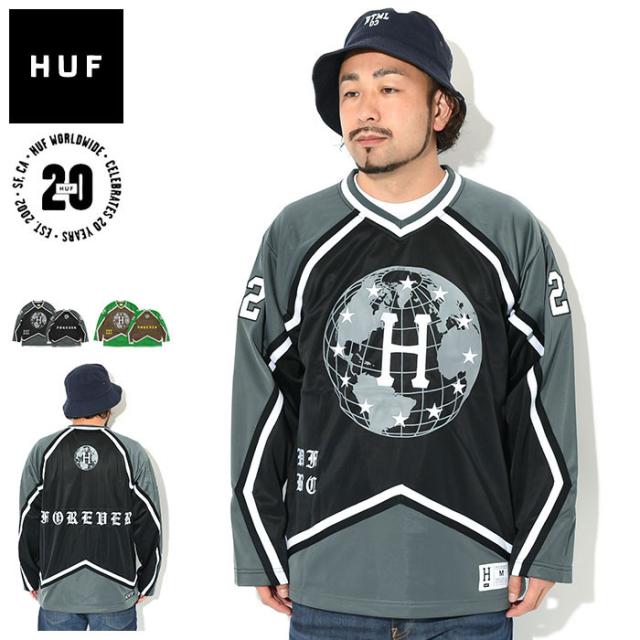 ハフ HUF カットソー 長袖 メンズ センター アイス ホッケー ジャージ Vネック ( HUF Center Ice Hockey Jersey L/S V-Neck ホッケーシャツ トップス メンズ 男性用 KN00408 ) ice field icefield