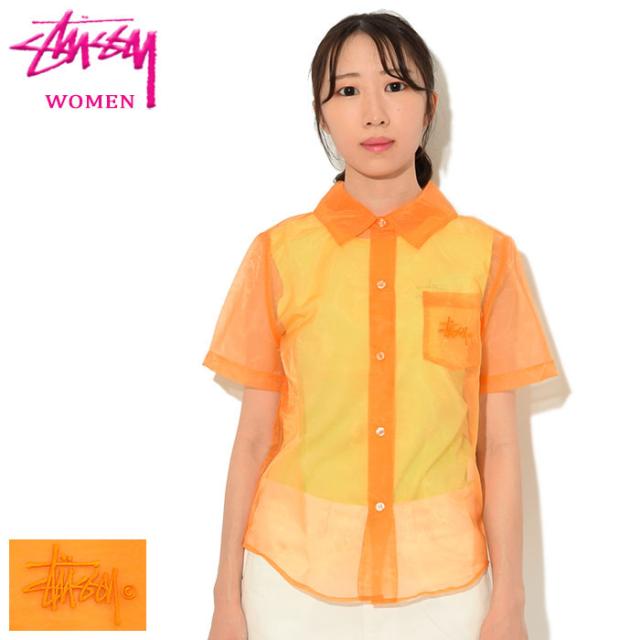 ステューシー STUSSY シャツ 半袖 レディース WOMEN Milo Sheer ( stussy shirt シアーシャツ ブラウス ガールズ ウーマンズ ウィメンズ レディス ladies Ladys WOMENS 女性用 211212 USAモデル 正規 品 ストゥーシー スチューシー )