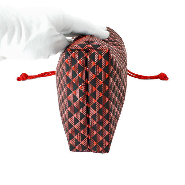 印伝 甲州印伝 印傳屋 上原勇七 合切袋 巾着 たかね 2811 富士山 黒地