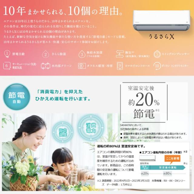 【】ﾀﾞｲｷﾝ《S255ATRS-W》 (F255ATRS-W + R255ARS)          8畳･R07 : ﾙｰﾑｴｱｺﾝ･冷暖･加湿･RXｼﾘｰｽﾞ･うるさらX･∴ﾎﾜｲﾄ(S254ATRS-Wの後継) DAIKIN 2025年ﾓﾃﾞﾙ