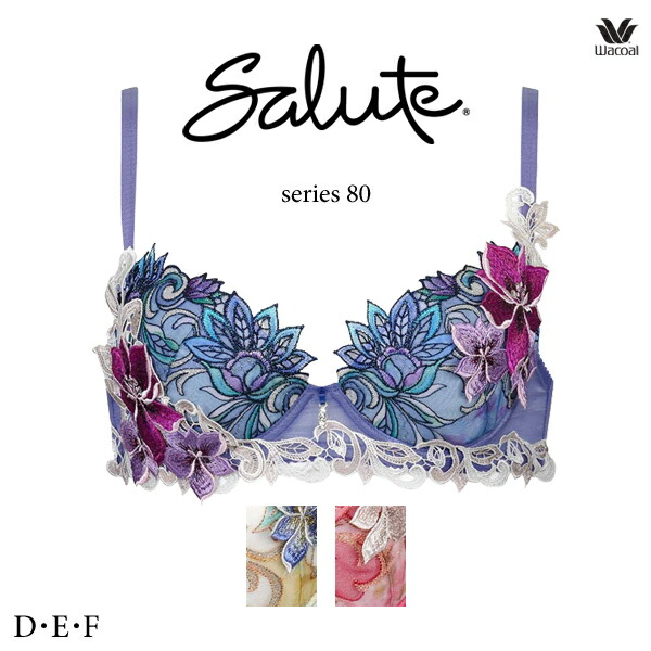 ワコール サルート 80G ブラジャー BTJ480 3/4カップワイヤー  P-upタイプ D･E･Fカップ