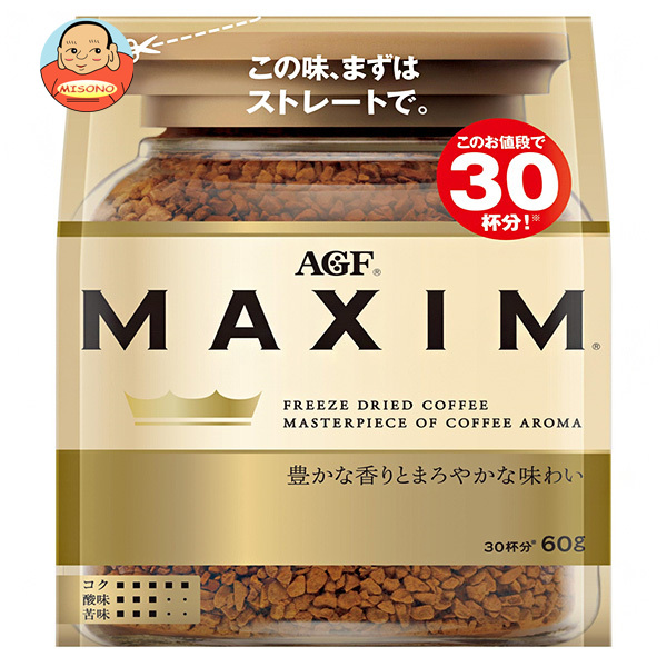 AGF マキシム 60g袋×12袋入×(2ケース)｜ 送料無料 コーヒー インスタントコーヒー 珈琲 MAXIMの通販はau PAY マーケット - 味園サポート〜全品送料無料〜 | au ...