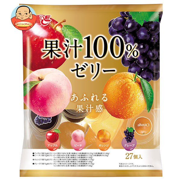 エースベーカリー 果汁100%ゼリー 27個×16袋入×(2ケース)｜ 送料無料 お菓子 おやつ ゼリー フルーツ 濃縮果汁使用