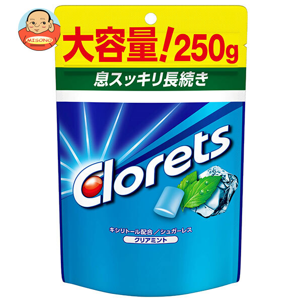モンデリーズ・ジャパン クロレッツXP クリアミント スタンドパウチ 250g×6袋入×(2ケース)｜ 送料無料 お菓子 ガム パウチ クロレッツ Clorets ミント