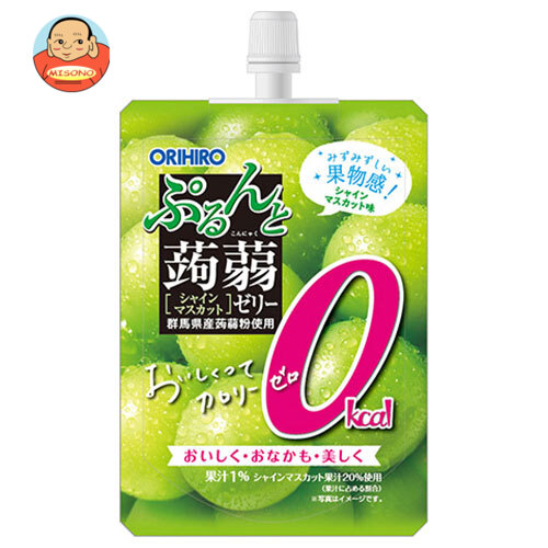 オリヒロ ぷるんと蒟蒻ゼリー カロリーゼロ シャインマスカット 130gパウチ×48本入×(2ケース)｜ 送料無料 ゼリー ゼリー飲料 こんにゃくゼリー マスカット