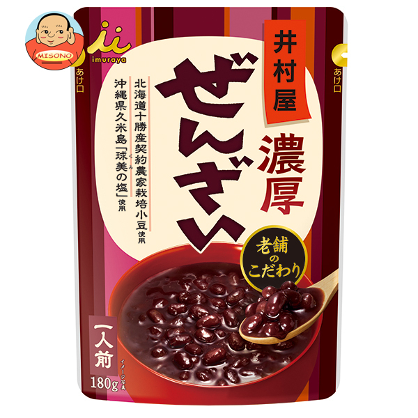 井村屋 濃厚ぜんざい 180g×30(5×6)袋入×(2ケース)｜ 送料無料 小豆 北海道 和菓子