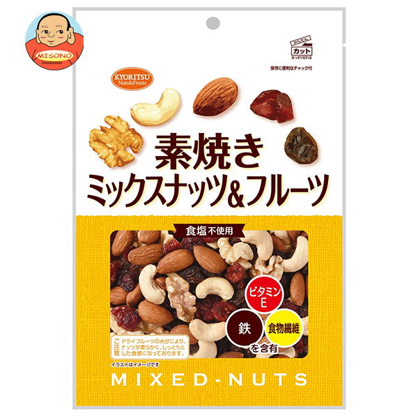 共立食品 素焼き ミックスナッツ&フルーツ 徳用 180g×12袋入｜ 送料無料 お菓子 おつまみ ナッツ ビタミンE 食物繊維 食塩不使用