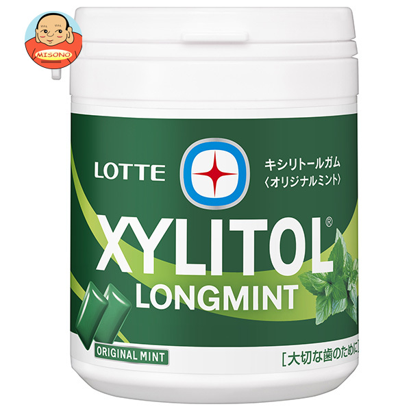 ロッテ キシリトールガム ロングミント オリジナルミントファミリーボトル 133g×6個入×(2ケース)｜ 送料無料 お菓子 ガム XYLITOL ミントガム