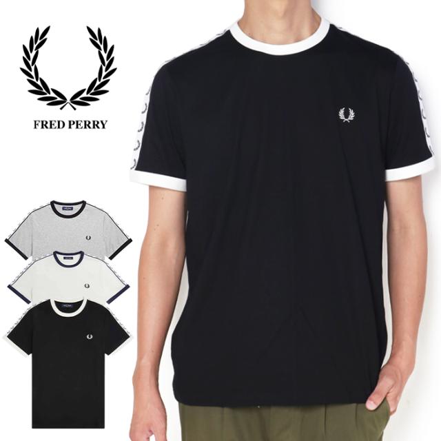 tシャツ メンズ 半袖 FREDPERRY フレッドペリー テープドリンガーTシャツ M4620 24SS ブランド 新作 袖ロゴ ライン 袖ライン ロゴ 刺繍ロゴ クルーネック コットン ワンポイント ユニセックス メンズ レディース