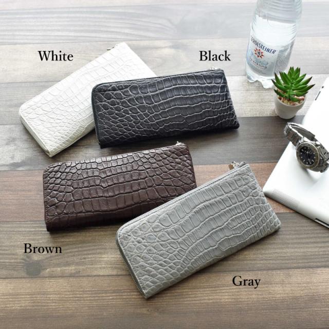 新作 長財布 L字ファスナー レディース メンズ クロコダイル 本革 薄型