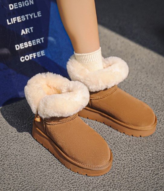 厚底 羊 本革 本毛 ムートンブーツ レディー ショートブーツ 痛くない