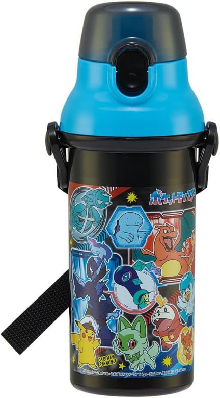 水筒 直飲み プラスチック 大容量 480ml ポケットモンスター 24年 ポケモン ピカチュウ 男の子 食洗機対応 キッズ 幼児 ワンタッチ skater スケーター PSB5SANAG ...