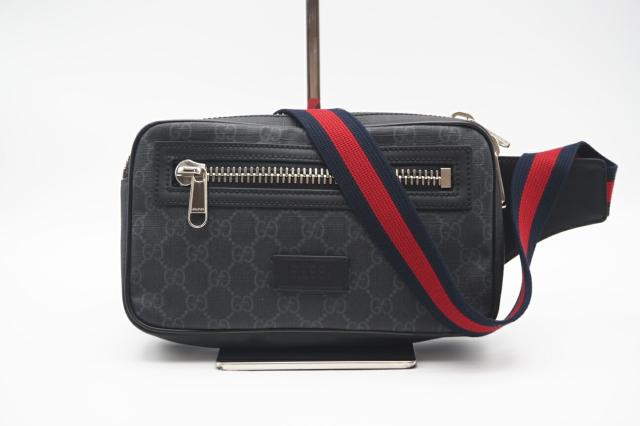 ☆安心の3大保証☆ ABランク ≪GUCCI グッチ/ボディバッグ≫ 474293  ソフト GGスプリーム ベルトバッグ ブラック グレー ネイビー レッド 美品 送料無料