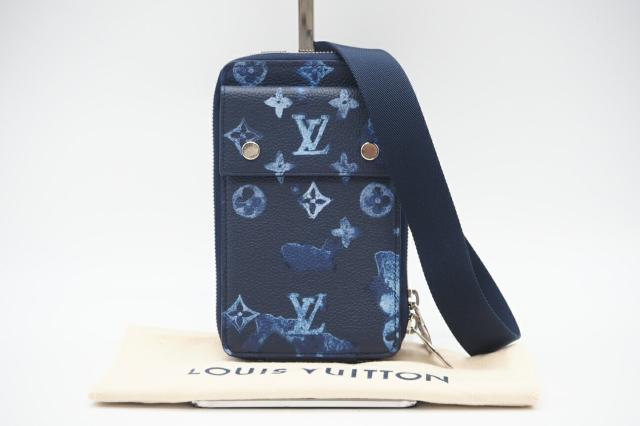 ☆安心の3大保証☆ ABランク ≪LOUIS VUITTON ルイヴィトン/ショルダーバッグ≫ M80466 モノグラム ウォーターカラー フォンポーチ ブルー 送料無料
