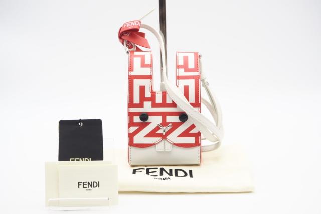 ☆安心の3大保証☆ Aランク ≪FENDI フェンディ/ショルダーバッグ≫ 7SA169 FENDI × MARC JACOBS レザー MINI BUSTINA BUNNY レッド ホワイト 送料無料