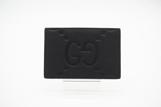 ☆安心の3大保証☆ Aランク ≪GUCCI グッチ/カードケース≫ 812681 マキシGG グレインレザー ロゴマーク ブラック ミニ 極美品 送料無料